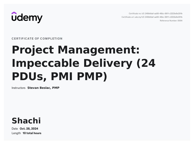 Shachi Kapoor, PMP® on LinkedIn: I just completed the course- Project ... Shachi Kapoor, PMP® on LinkedIn: I just completed the course- Project ...