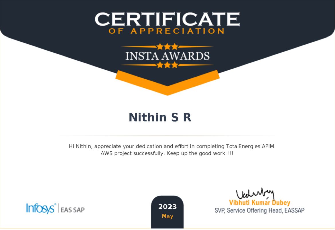 Nithin S R on LinkedIn: #career #thankyou #infosys #sap_apim #sap_cpi Nithin S R on LinkedIn: #career #thankyou #infosys #sap_apim #sap_cpi