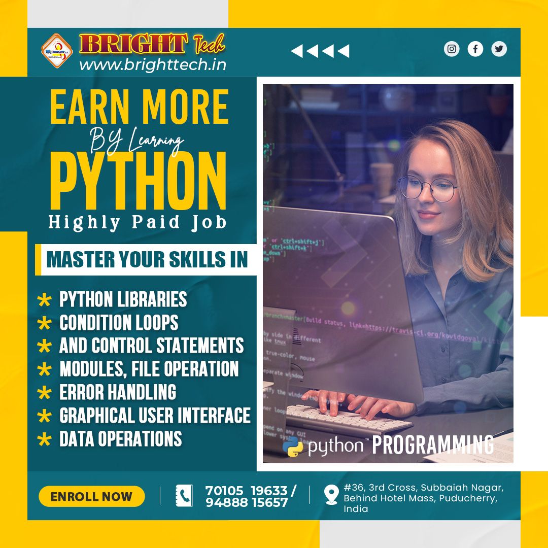Bright Tech Training Institute on LinkedIn: #python #pythonprogramming ... Bright Tech Training Institute on LinkedIn: #python #pythonprogramming ...