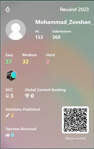MOHAMMAD ZEESHAN on LinkedIn: #leetcodechallenge #leetcode2023 MOHAMMAD ZEESHAN on LinkedIn: #leetcodechallenge #leetcode2023