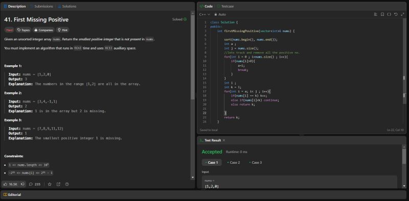 My LeetCode hack on #Problem_41 | Gopal Sharma posted on the topic ... My LeetCode hack on #Problem_41 | Gopal Sharma posted on the topic ...