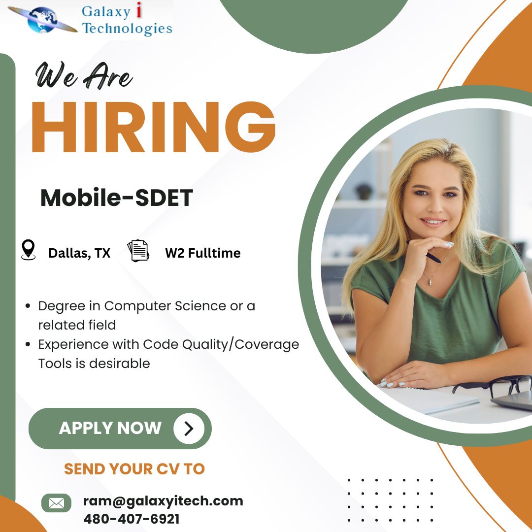 Galaxy i technologies Inc on LinkedIn: #sdet #qa #testautomation # ... Galaxy i technologies Inc on LinkedIn: #sdet #qa #testautomation # ...