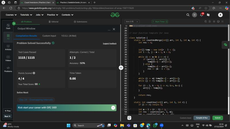 AADITHYA S on LinkedIn: #gfg160 #geekstreak2024 #geeksforgeeks #dsa # ... AADITHYA S on LinkedIn: #gfg160 #geekstreak2024 #geeksforgeeks #dsa # ...