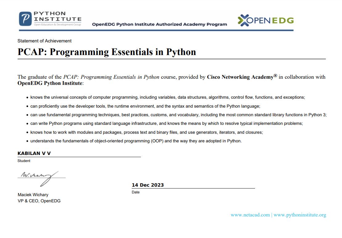 KABILAN V V on LinkedIn: #python #programmingessentials # ... KABILAN V V on LinkedIn: #python #programmingessentials # ...