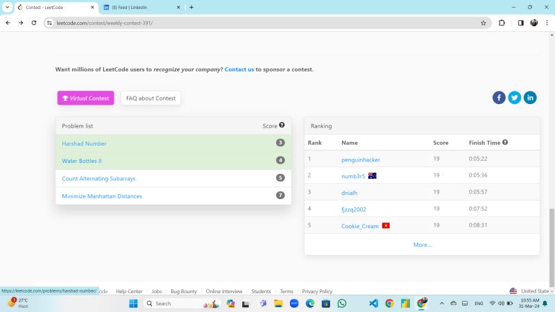 KRISHNA NAND MISHRA on LinkedIn: Let's discuss Today LeetCode weekly ... KRISHNA NAND MISHRA on LinkedIn: Let's discuss Today LeetCode weekly ...