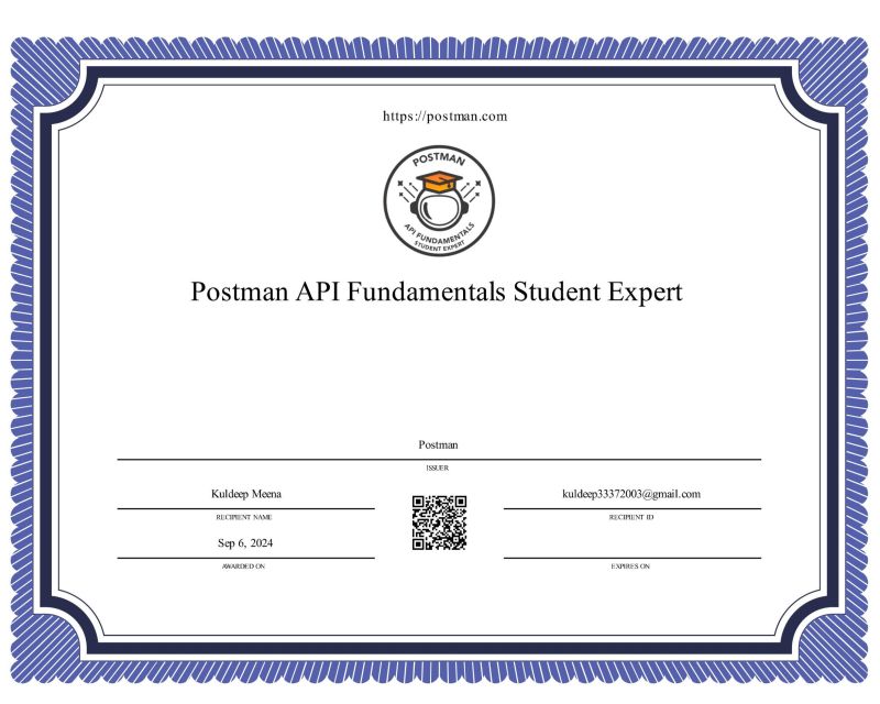 Kuldeep Meena on LinkedIn: #postman #apifundamentals #certification # ... Kuldeep Meena on LinkedIn: #postman #apifundamentals #certification # ...