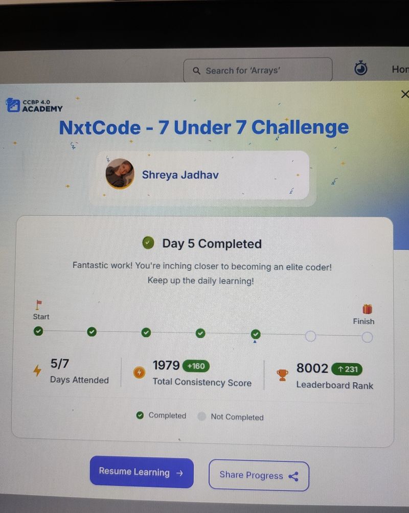Shreya Jadhav on LinkedIn: #nxtwave #ccbp #codingjourney #techskills Shreya Jadhav on LinkedIn: #nxtwave #ccbp #codingjourney #techskills