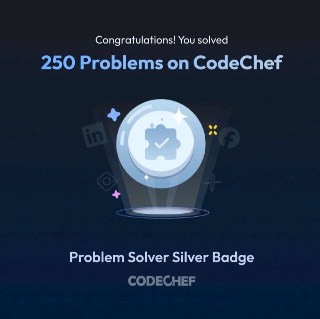 Asmaa Farhath M on LinkedIn: #codechef #problemsolving #coding Asmaa Farhath M on LinkedIn: #codechef #problemsolving #coding