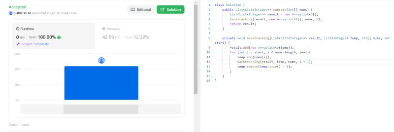 Shruthi Moorthi on LinkedIn: 🚀 LeetCode Subset Problem (#78) – 100% ... Shruthi Moorthi on LinkedIn: 🚀 LeetCode Subset Problem (#78) – 100% ...