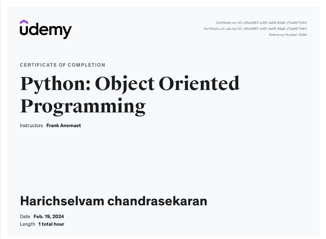Harichselvam Chandrasekaran on LinkedIn: #python Harichselvam Chandrasekaran on LinkedIn: #python