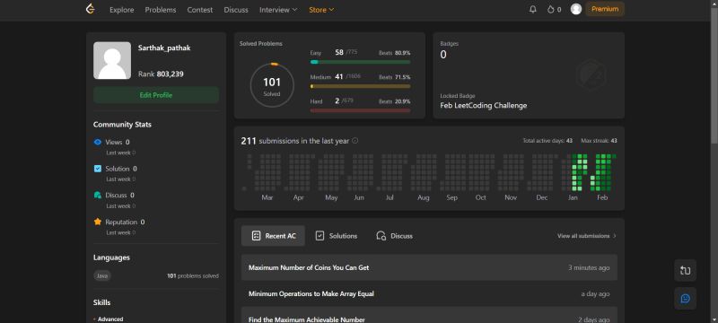 Practiced LeetCode and solved 1 problem today. | Sarthak Pathak posted ... Practiced LeetCode and solved 1 problem today. | Sarthak Pathak posted ...