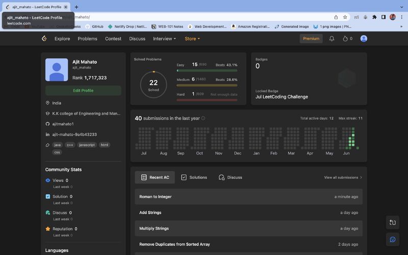 Ajit Mahato on LinkedIn: #180dayschallenge #programming #dsa # ... Ajit Mahato on LinkedIn: #180dayschallenge #programming #dsa # ...