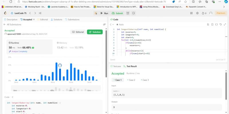 Day 17 of #100DaysOfCode: Solved 'Longest Subarray of 1's After ... Day 17 of #100DaysOfCode: Solved 'Longest Subarray of 1's After ...