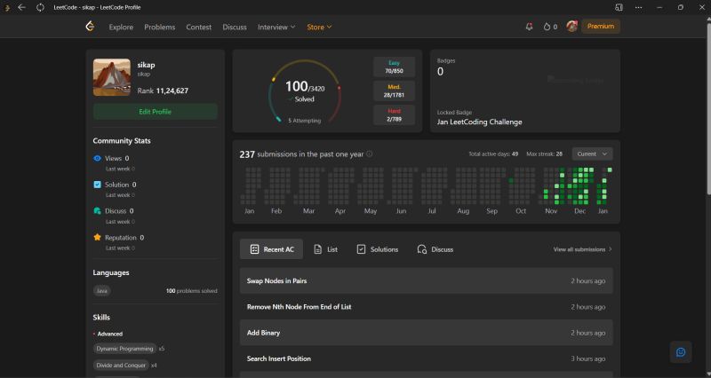 SIYA KAPOOR on LinkedIn: 100 LeetCode Problems Solved! Thrilled to ... SIYA KAPOOR on LinkedIn: 100 LeetCode Problems Solved! Thrilled to ...