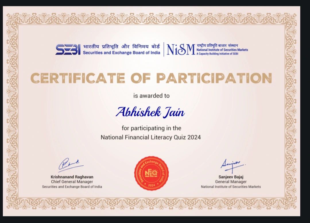 Abhishek Jain on LinkedIn: #nism #sebi Abhishek Jain on LinkedIn: #nism #sebi