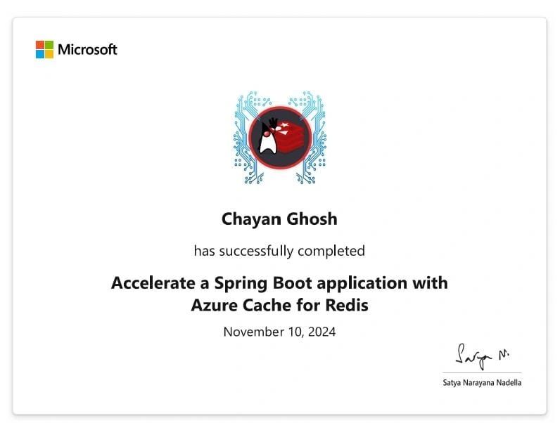 Chayan Ghosh on LinkedIn: #microsoftlearn #java #springboot # ... Chayan Ghosh on LinkedIn: #microsoftlearn #java #springboot # ...