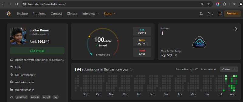 Sudhir Kumar on LinkedIn: #leetcode #codingchallenges #problemsolving # ... Sudhir Kumar on LinkedIn: #leetcode #codingchallenges #problemsolving # ...