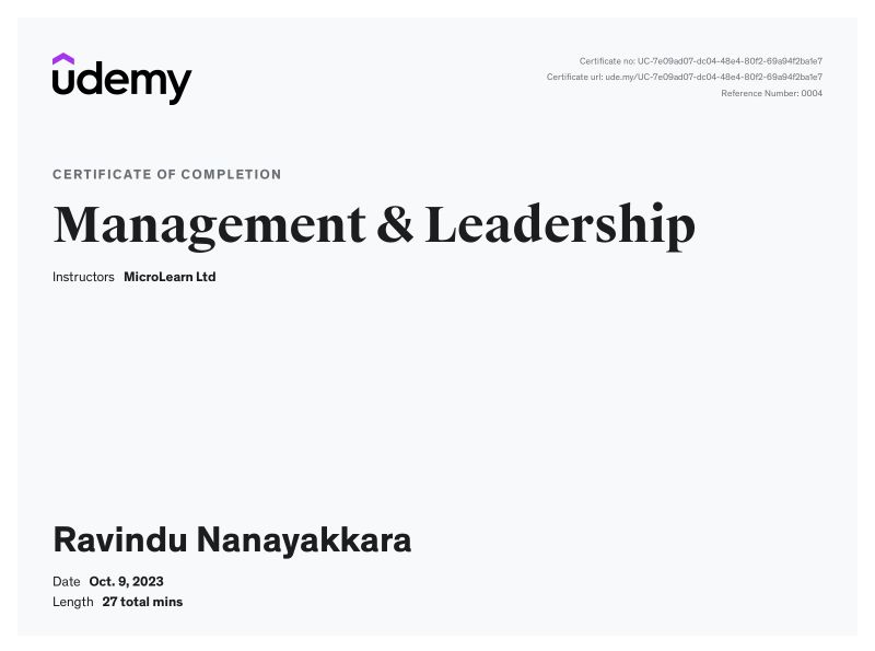 Ravindu Nanayakkara on LinkedIn: #management #leadership #udemy Ravindu Nanayakkara on LinkedIn: #management #leadership #udemy