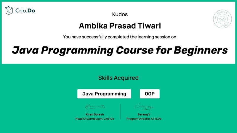 Ambika Prasad Tiwari on LinkedIn: #javaprogramming #learningjourney # ... Ambika Prasad Tiwari on LinkedIn: #javaprogramming #learningjourney # ...