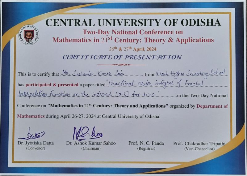 I attended two days national conference of Mathematics dept. at central ... I attended two days national conference of Mathematics dept. at central ...