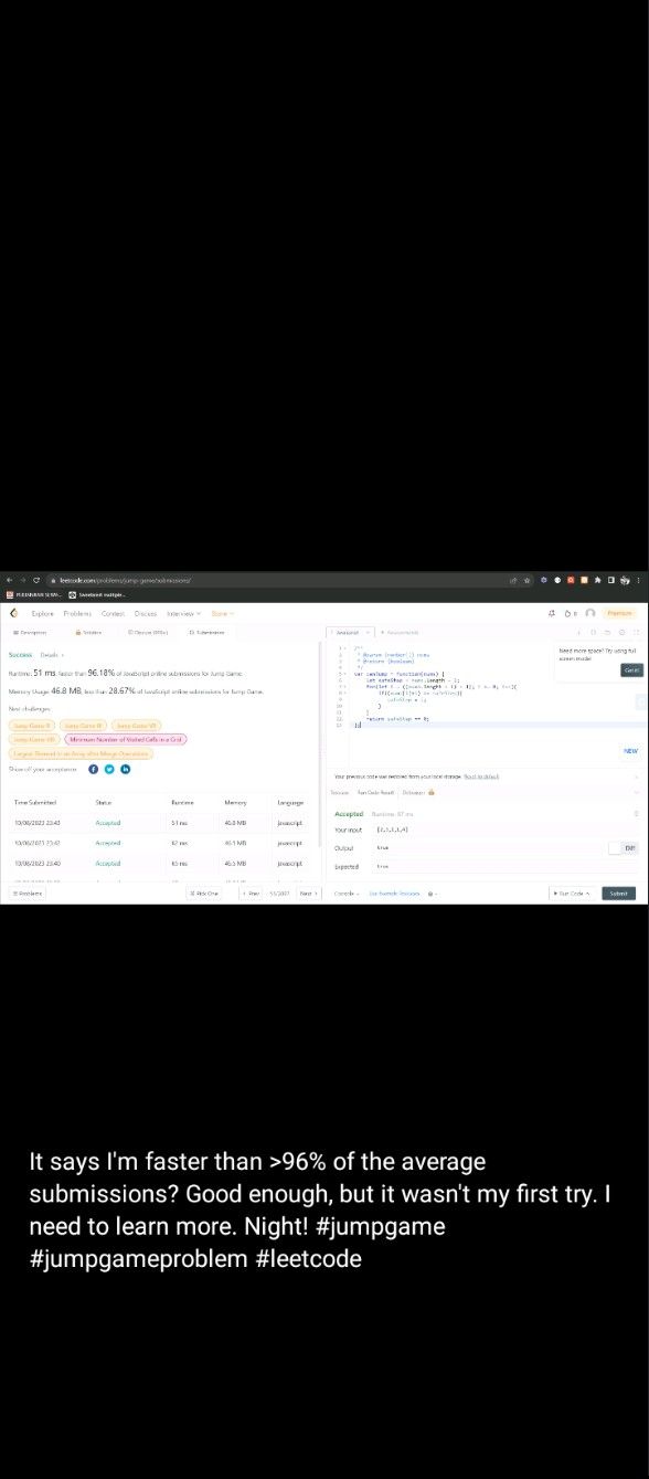 putra makatita on LinkedIn: #leetcode #jumpgame #javascript putra makatita on LinkedIn: #leetcode #jumpgame #javascript