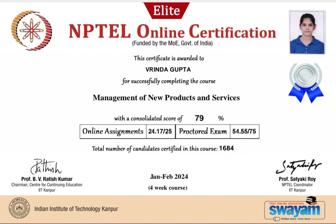 #connections #nptel #certificate | Vrinda Gupta #connections #nptel #certificate | Vrinda Gupta
