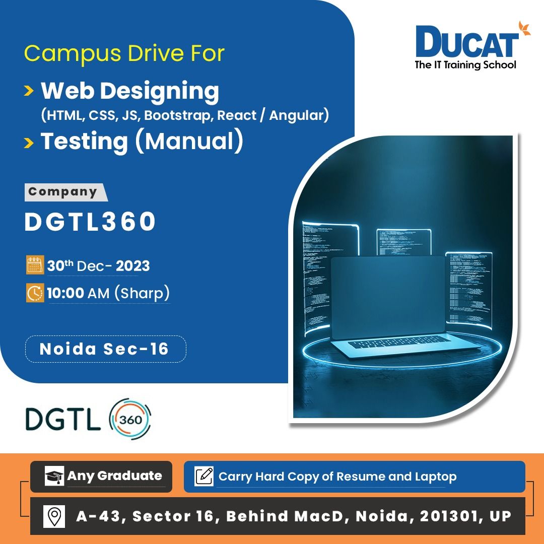 Ducat India on LinkedIn: #webdesigning #testing #student #education # ... Ducat India on LinkedIn: #webdesigning #testing #student #education # ...