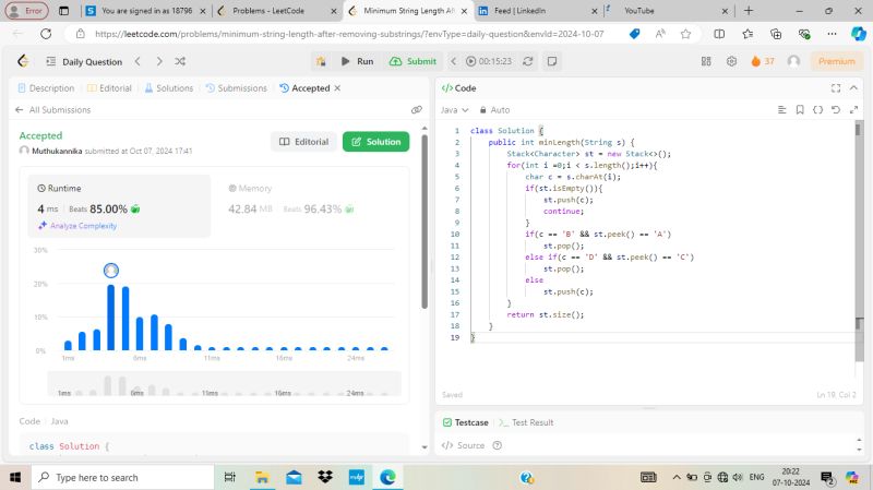 Muthukannika K on LinkedIn: Problem of the day : Minimum String Length ... Muthukannika K on LinkedIn: Problem of the day : Minimum String Length ...