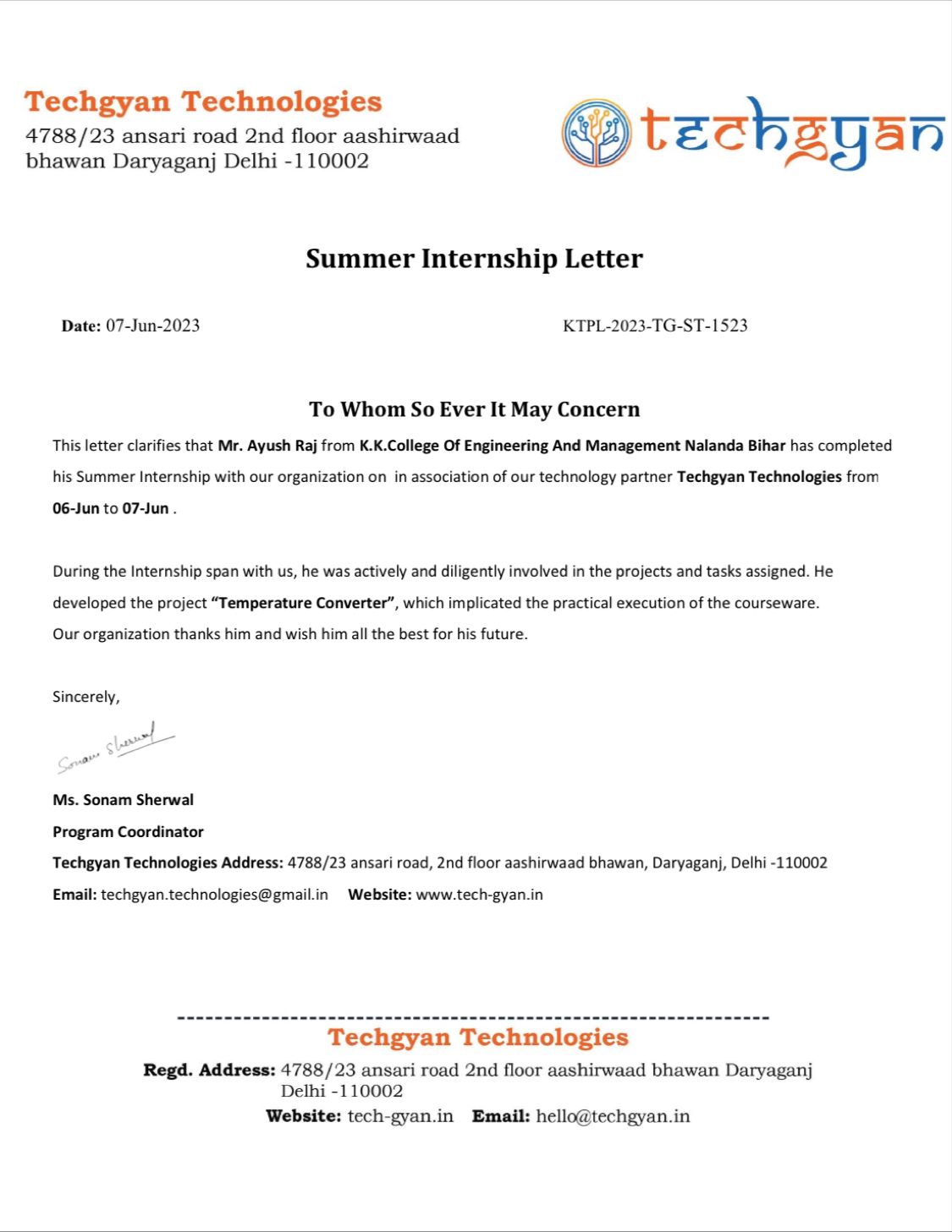 AYUSH RAJ on LinkedIn: #connections #summerinternship2023 #techgyan # ... AYUSH RAJ on LinkedIn: #connections #summerinternship2023 #techgyan # ...