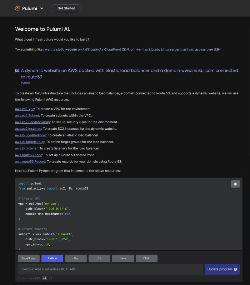 Mukul M. on LinkedIn: #pulumi #ai #openai #infrastructureascode Mukul M. on LinkedIn: #pulumi #ai #openai #infrastructureascode