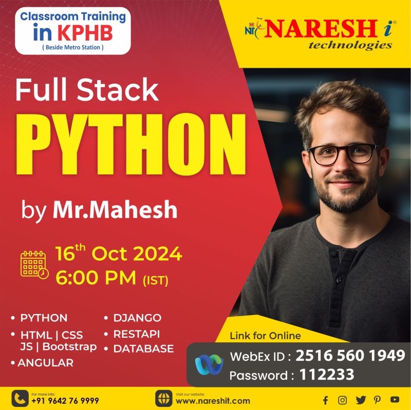 Naresh i Technologies on LinkedIn: #python #fullstackpython # ... Naresh i Technologies on LinkedIn: #python #fullstackpython # ...