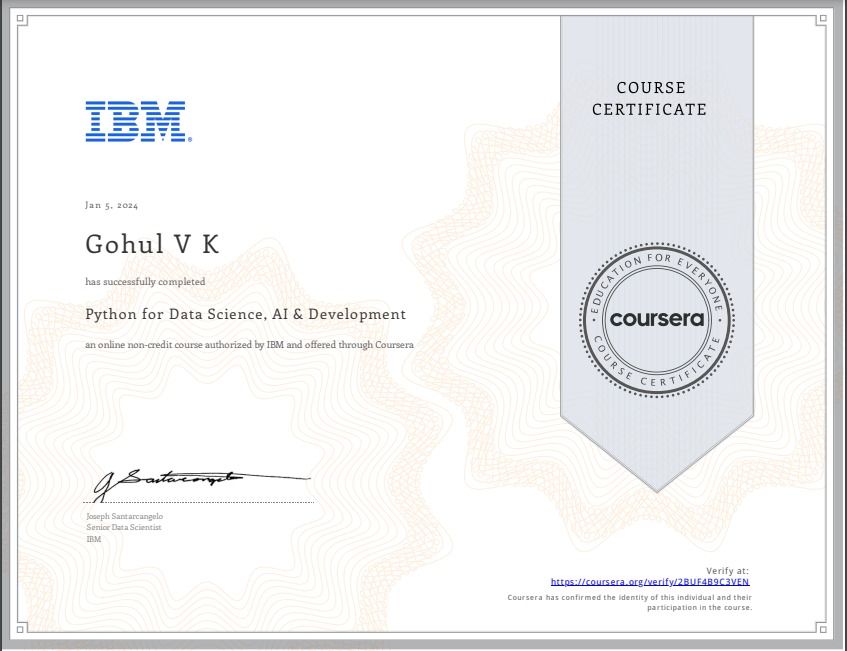 #python #datascience #ai #programming #coursera | Gohul V K #python #datascience #ai #programming #coursera | Gohul V K