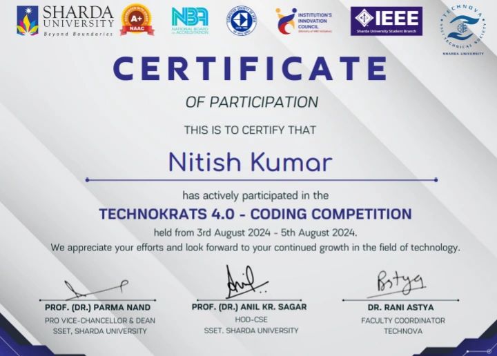 Nitish Kumar on LinkedIn: #coding #technokrats4 #continuouslearning # ... Nitish Kumar on LinkedIn: #coding #technokrats4 #continuouslearning # ...