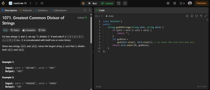 Solved LeetCode 1071: GCD of Strings | Sunny Bhardwaj posted on the ... Solved LeetCode 1071: GCD of Strings | Sunny Bhardwaj posted on the ...