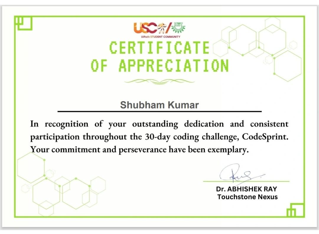 Shubham Kumar on LinkedIn: #uscsociety #kiituniversity #codesprint # ... Shubham Kumar on LinkedIn: #uscsociety #kiituniversity #codesprint # ...