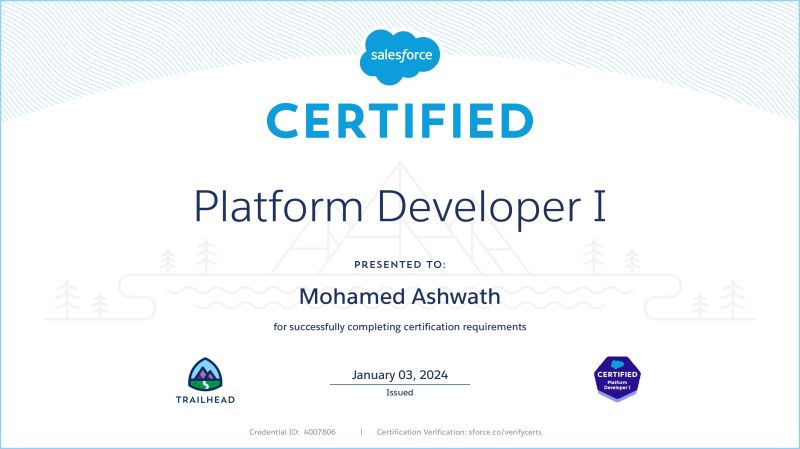 Mohamed Ashwath on LinkedIn: #salesforce #platformdeveloperi # ... Mohamed Ashwath on LinkedIn: #salesforce #platformdeveloperi # ...
