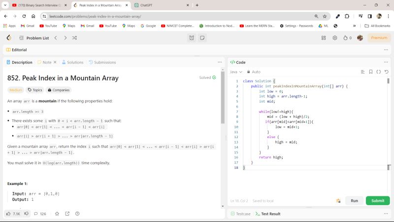 Pavan Naik on LinkedIn: Problem No : 852 Peak Index in a Mountain Array ... Pavan Naik on LinkedIn: Problem No : 852 Peak Index in a Mountain Array ...