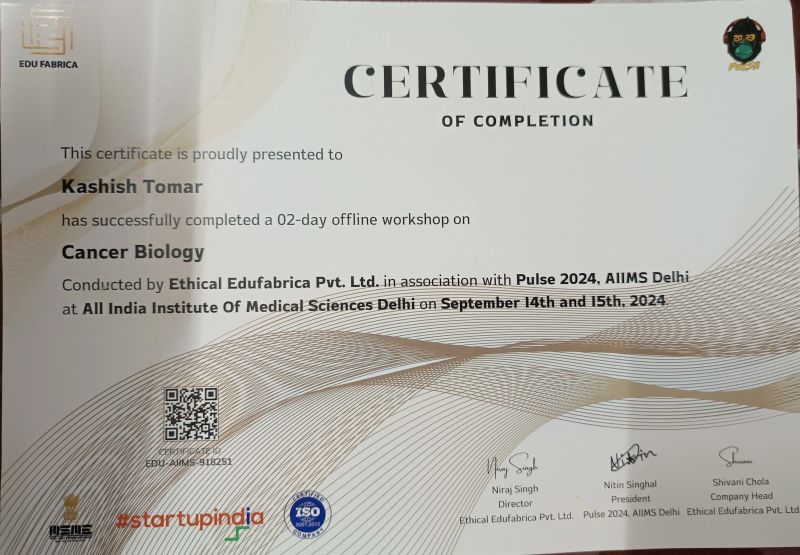 Kashish Tomar on LinkedIn: #cancerbiology #aiims #biotechinnovation # ... Kashish Tomar on LinkedIn: #cancerbiology #aiims #biotechinnovation # ...