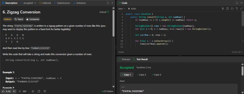 #100daysofcode #leetcode #java #codingchallenge #zigzagconversion ... #100daysofcode #leetcode #java #codingchallenge #zigzagconversion ...