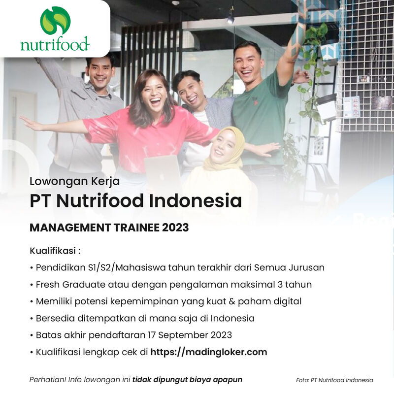 Lowongan Kerja - Madingloker.com on LinkedIn: PT Nutrifood Indonesia ... Lowongan Kerja - Madingloker.com on LinkedIn: PT Nutrifood Indonesia ...
