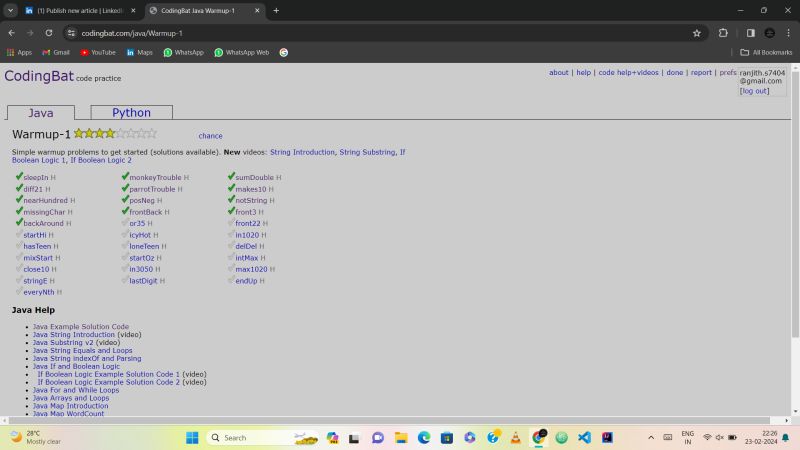 Ranjith S on LinkedIn: #selflearn #codingjourney Ranjith S on LinkedIn: #selflearn #codingjourney