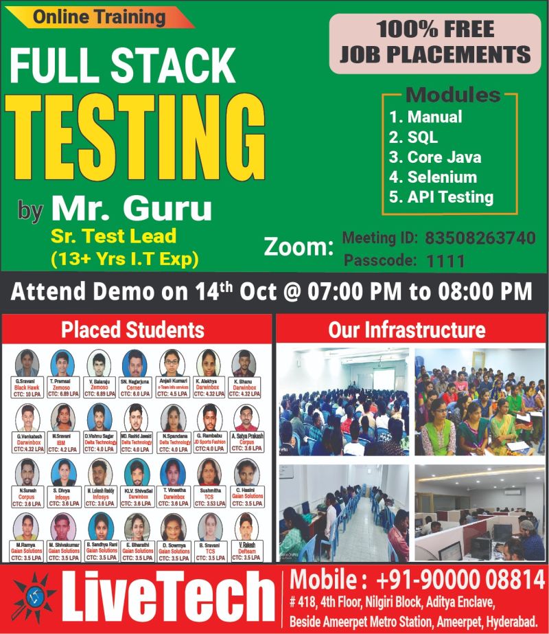 LiveTech QA on LinkedIn: #fullstacktesting #automationtesting #selenium ... LiveTech QA on LinkedIn: #fullstacktesting #automationtesting #selenium ...