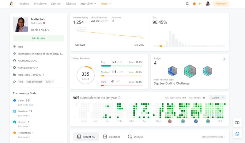 Sharing my coding journey on LeetCode | Nidhi Sahu posted on the topic ... Sharing my coding journey on LeetCode | Nidhi Sahu posted on the topic ...