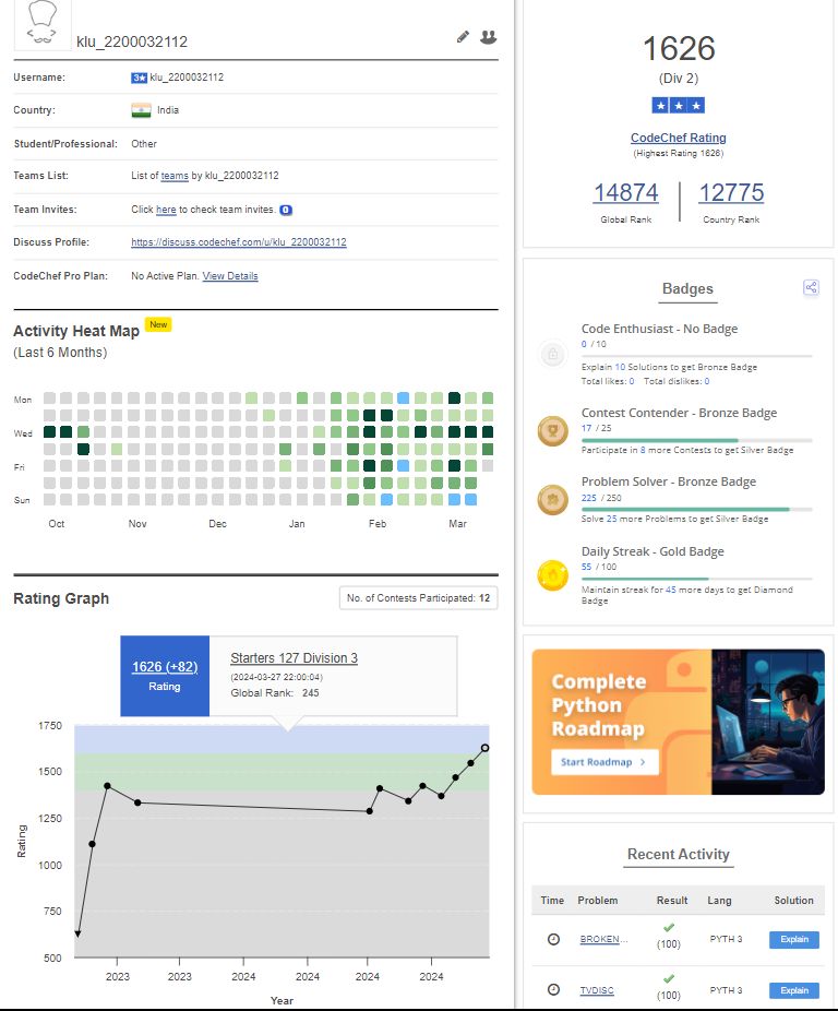 #codechef #threestarcoder #codingjourney #neverstoplearning | Gowtham ... #codechef #threestarcoder #codingjourney #neverstoplearning | Gowtham ...
