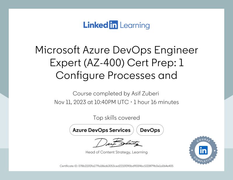 Asif Zuberi on LinkedIn: Certificate of Completion Asif Zuberi on LinkedIn: Certificate of Completion