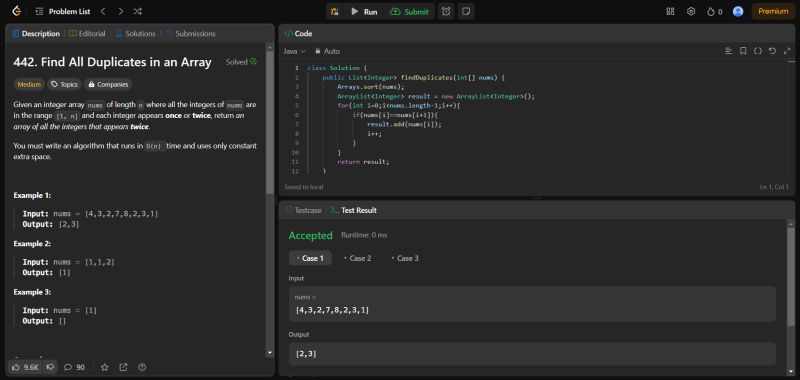 LeetCode Challenge: Find Duplicates in an Array | Kavya Mittal posted ... LeetCode Challenge: Find Duplicates in an Array | Kavya Mittal posted ...
