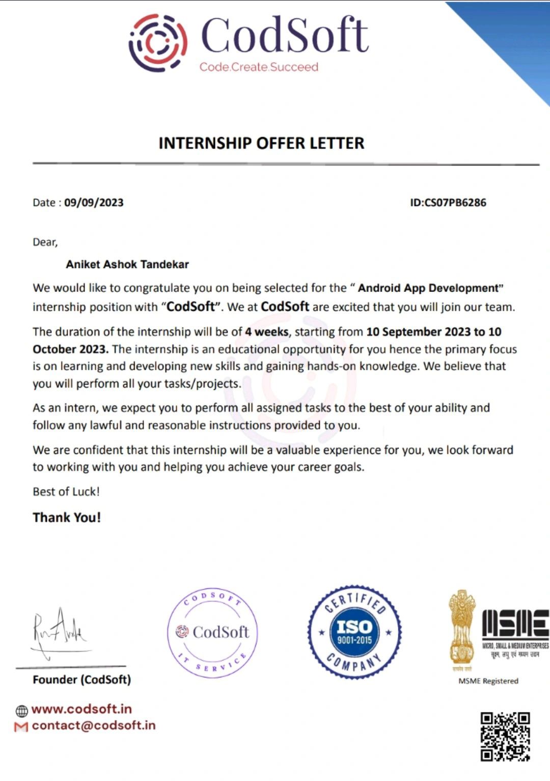 Aniket Tandekar on LinkedIn: #internship #codsoft Aniket Tandekar on LinkedIn: #internship #codsoft