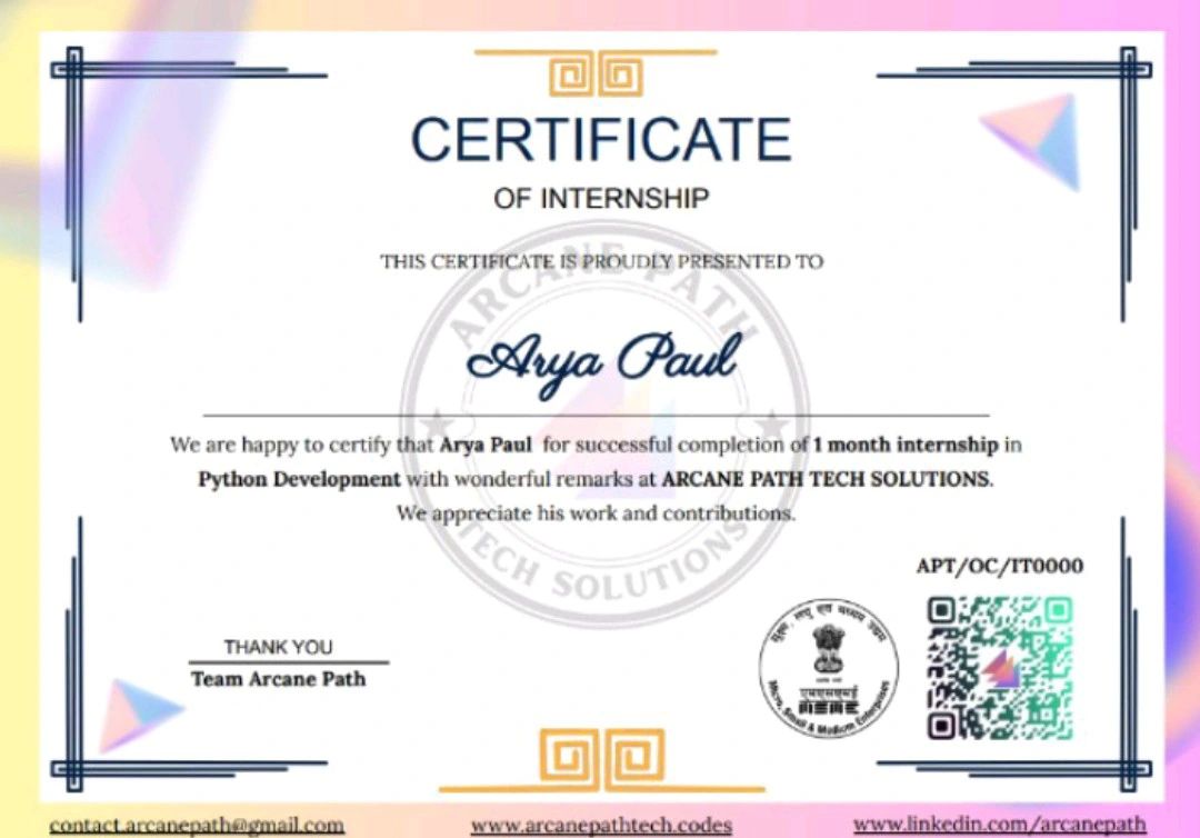 Arya Paul on LinkedIn: #connections #internship #internshipcompleted # ... Arya Paul on LinkedIn: #connections #internship #internshipcompleted # ...