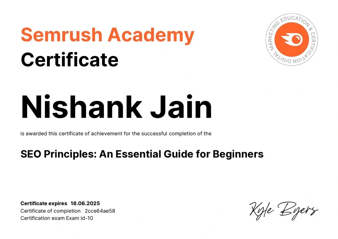 NISHANK JAIN on LinkedIn: Successfully completed certificate in ... NISHANK JAIN on LinkedIn: Successfully completed certificate in ...