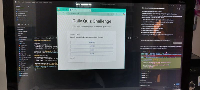 weekend fun, Cursor AI, built a quiz app without typing a single line ... weekend fun, Cursor AI, built a quiz app without typing a single line ...